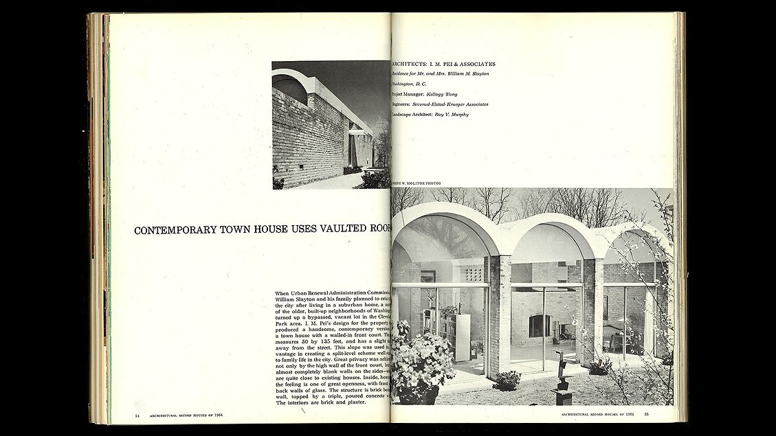 From the RECORD Archives: ‘Contemporary Town House Uses Vaulted Roofs ...